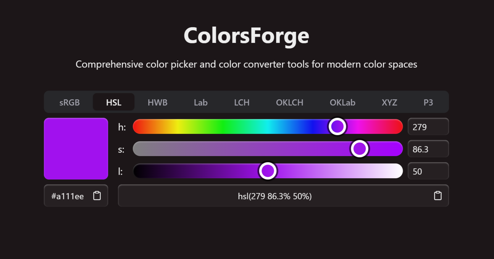 ColorsForge - Craft Modern Colors
